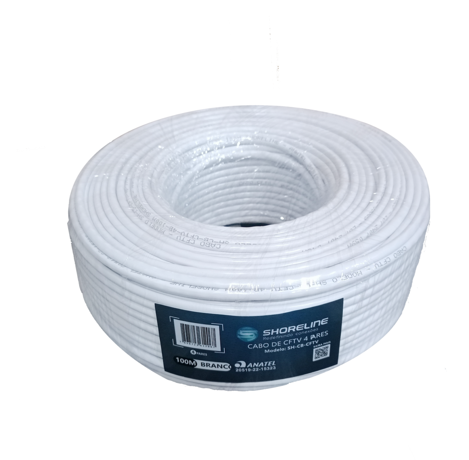 CABO DE CFTV 4 PARES BRANCO 100M 48mm – Shoreline Telecom